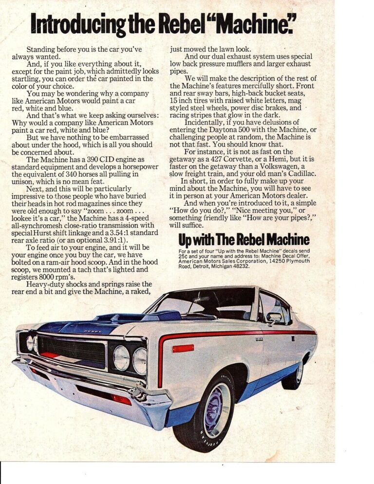 1970 AMC Rebel Machine: The Patriotic Underdog