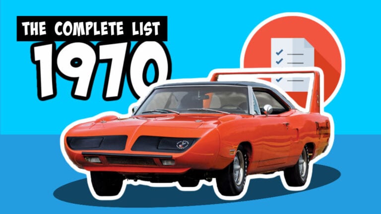 1970 Muscle Cars: The Complete List of 47 Muscle Cars (A-Z)